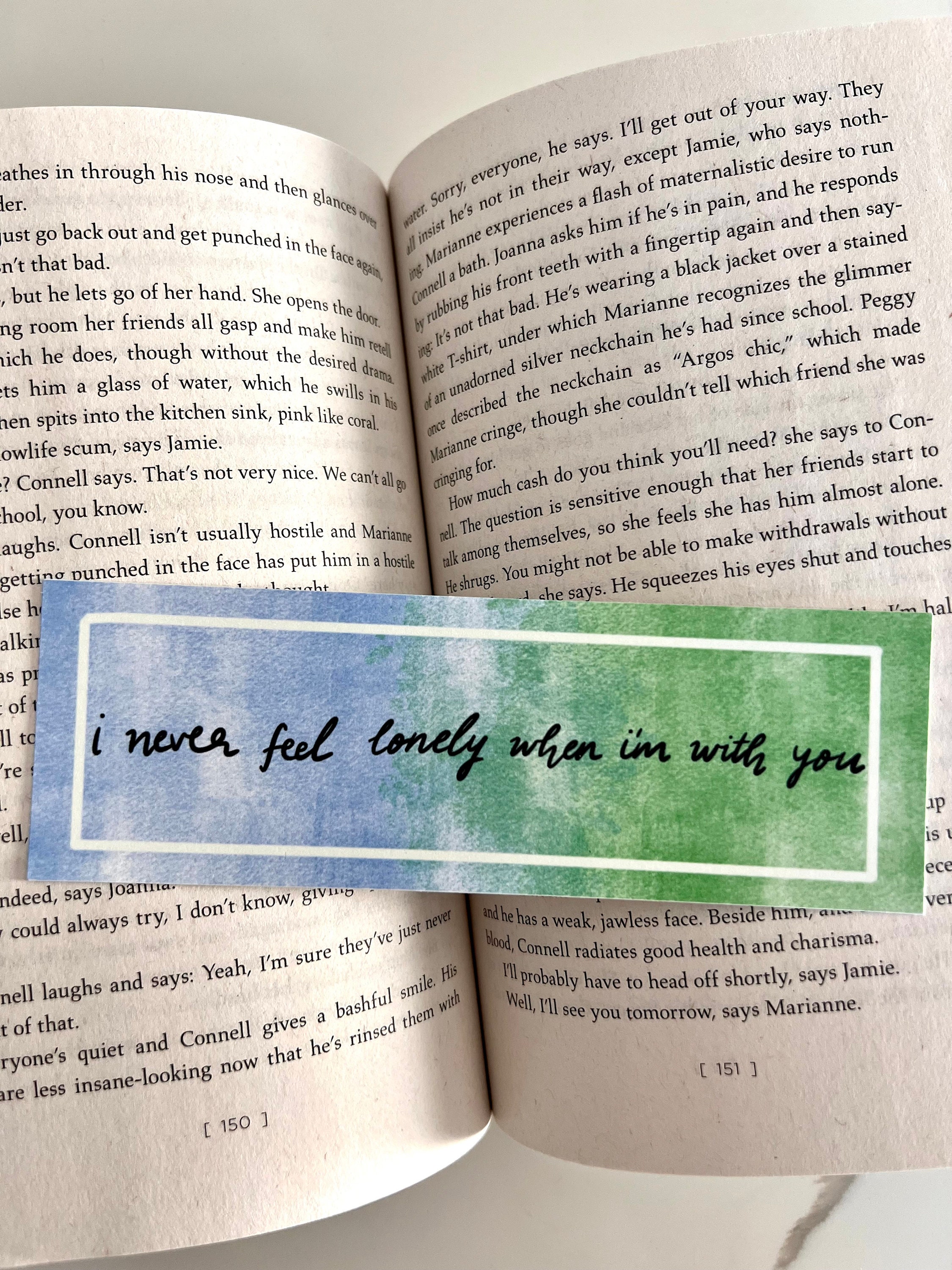 Normal People Inspired Bookmark Sally Rooney Bookmark I Never Feel ...