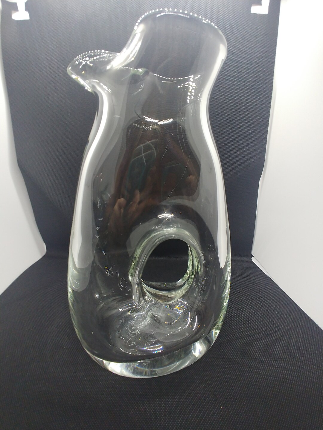 Heavy Hand Blown Donut Handle Pitcher Decanter - Etsy