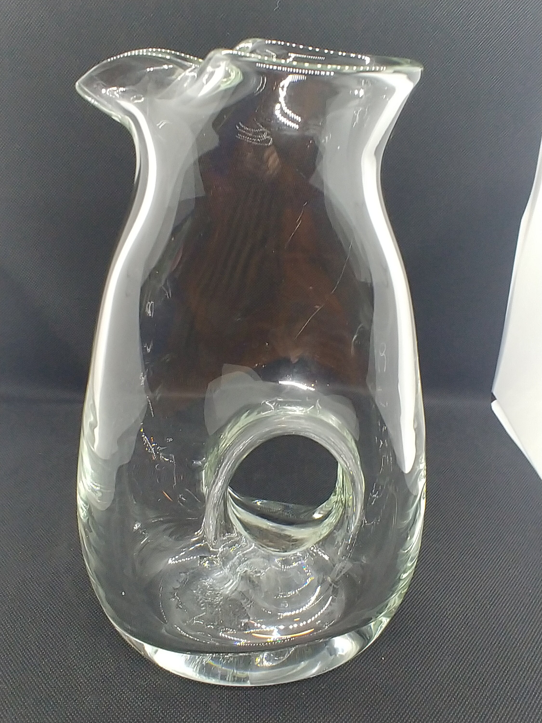 Heavy Hand Blown Donut Handle Pitcher Decanter - Etsy
