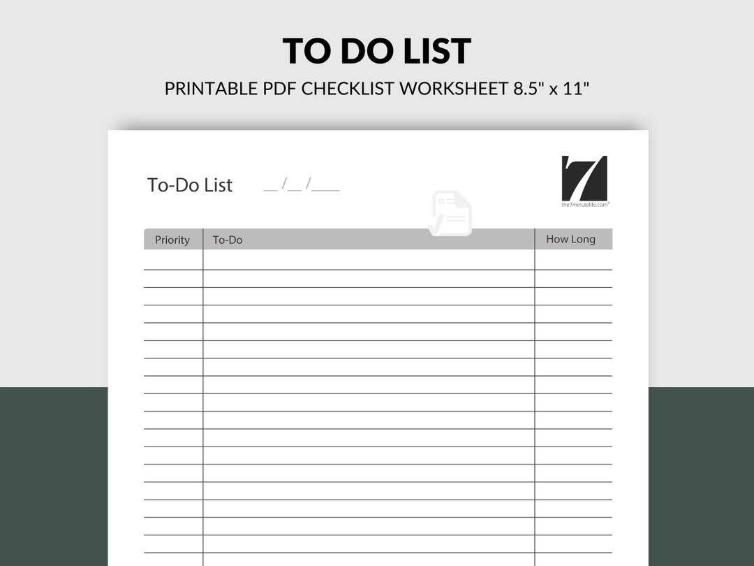 To Do List Printable Template | to Do List Task List Worksheet (can Use ...