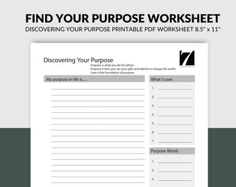 Discover Your Purpose Workbook Find Your Mission & Passion Self ...