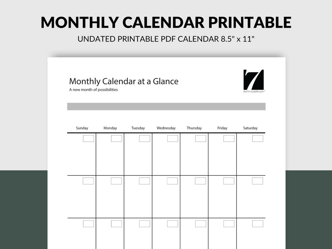 Calendrier mensuel imprimable | Mensuel en un coup d’œil Modèle de ...