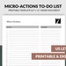 To Do List Template | Micro-actions Daily Planning Sheet | Printable ...