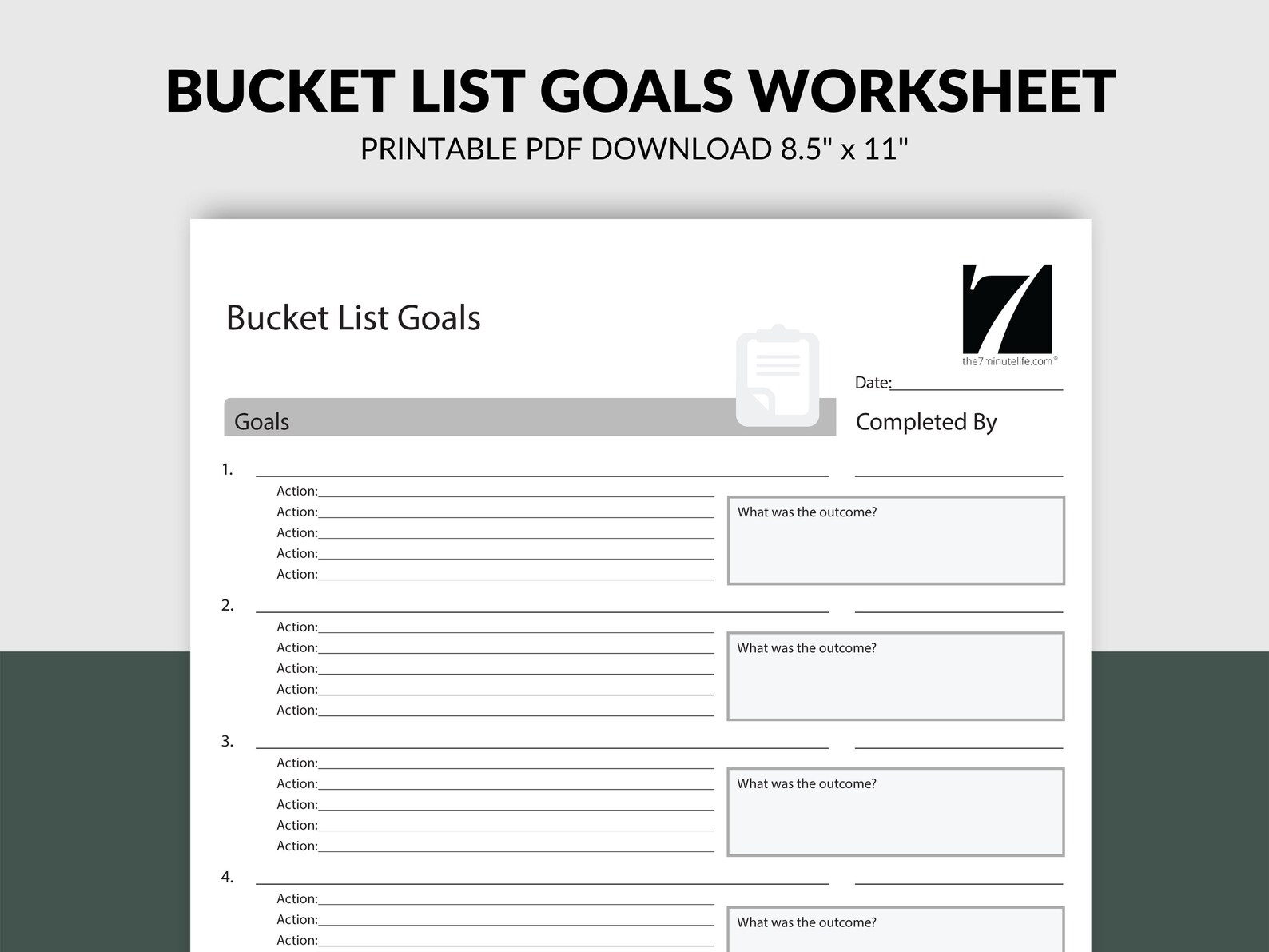 Bucket List Printable Template for Goal Setting | Bucket List Journal ...
