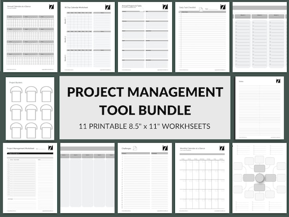 Project Management Template Worksheet Bundle Project Planner - Etsy Canada