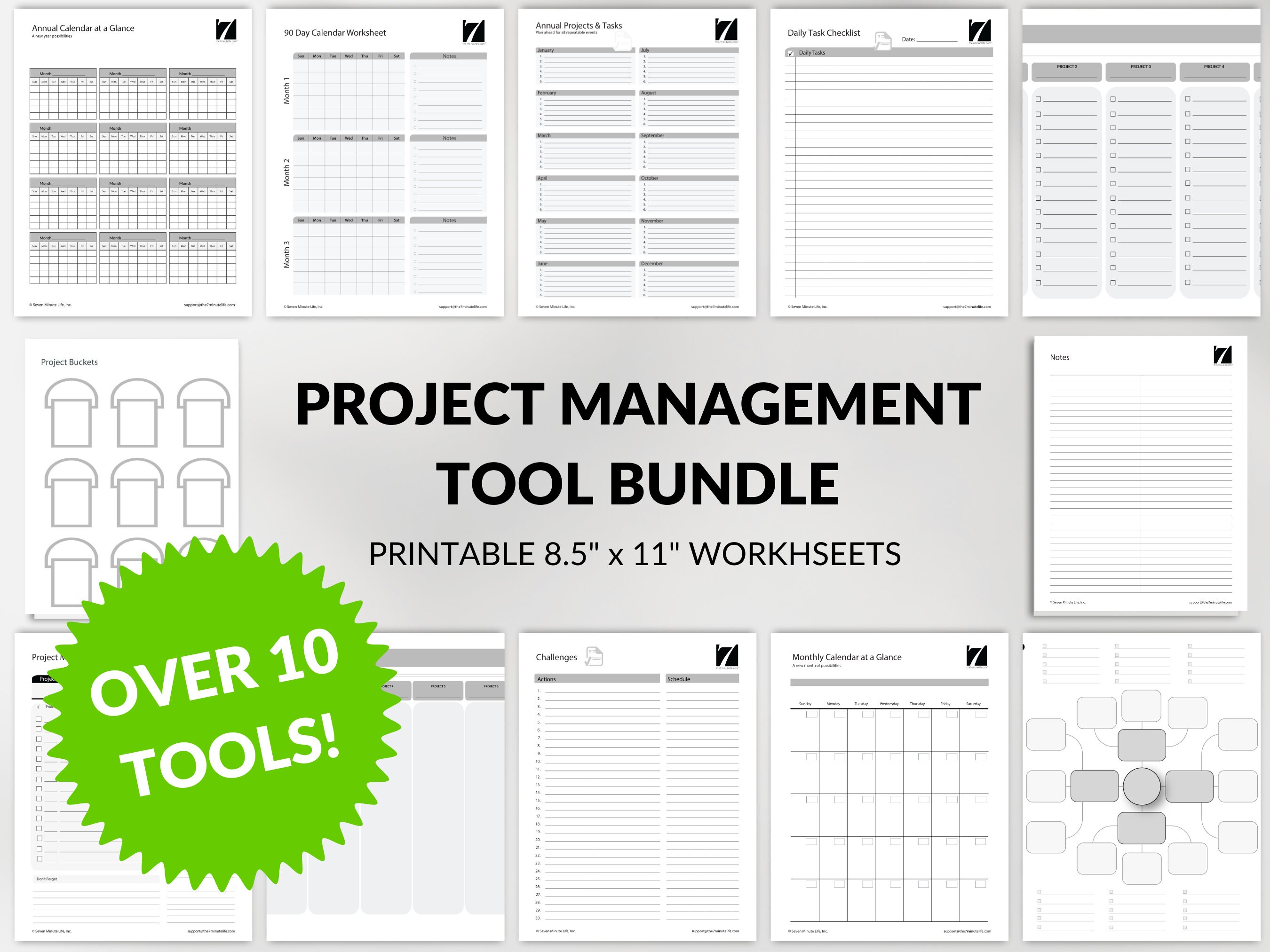 Project Management Template Worksheet Bundle Project Planner - Etsy