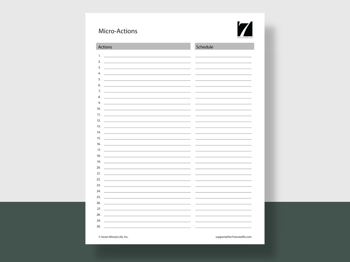To Do List Template | Micro-actions Daily Planning Sheet | Printable ...