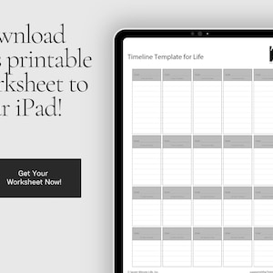 Life Planning Worksheet | Timeline Template for Life Printable Tool ...