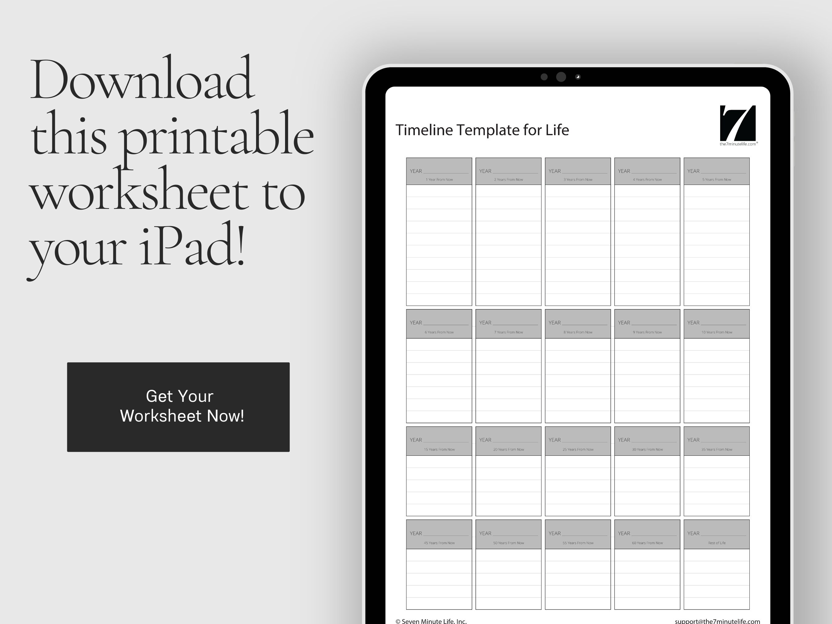 Life Planning Worksheet | Timeline Template for Life Printable Tool ...
