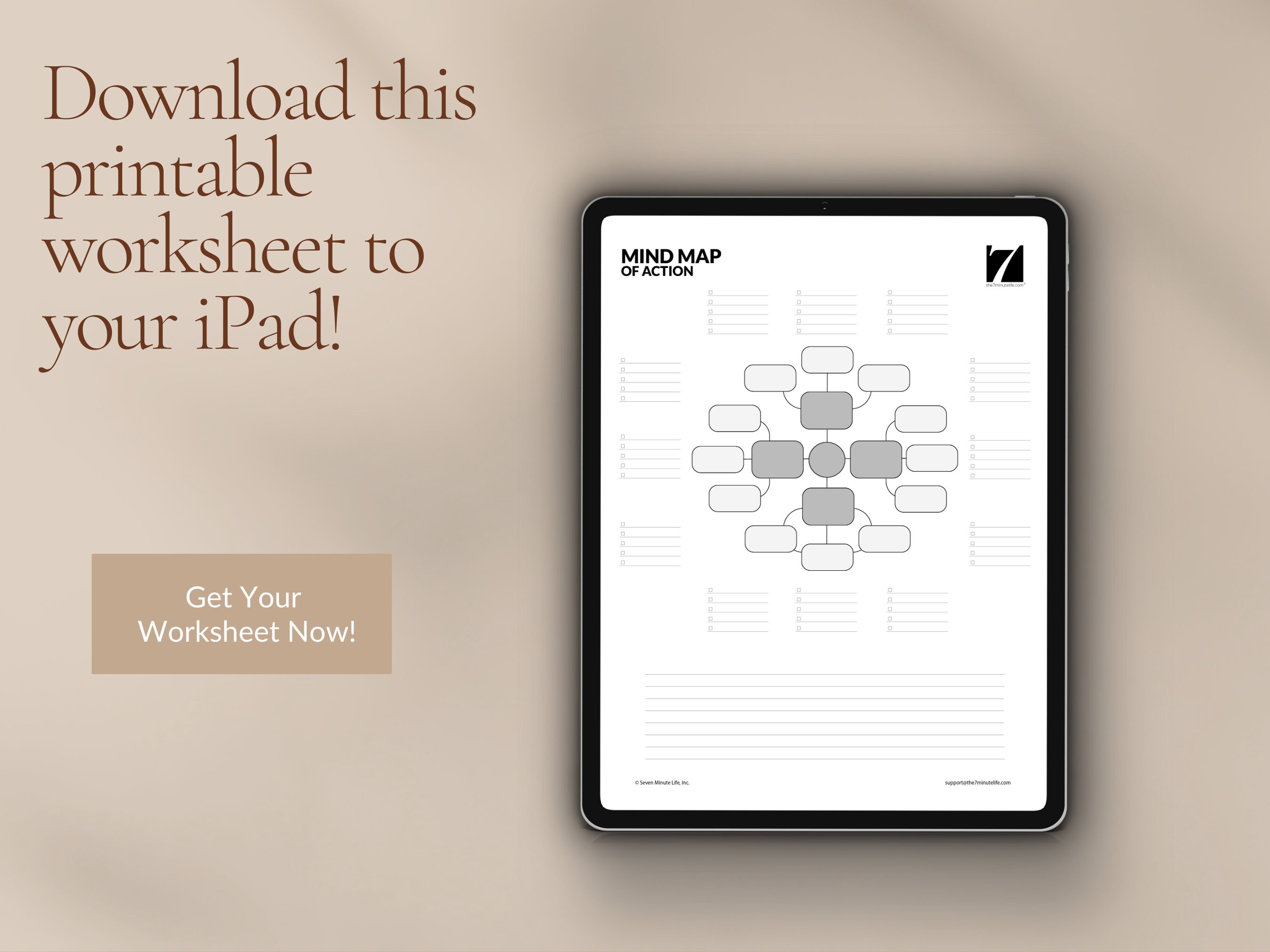 Mind Mapping Template Portrait | Goal Setting Worksheet | Printable ...