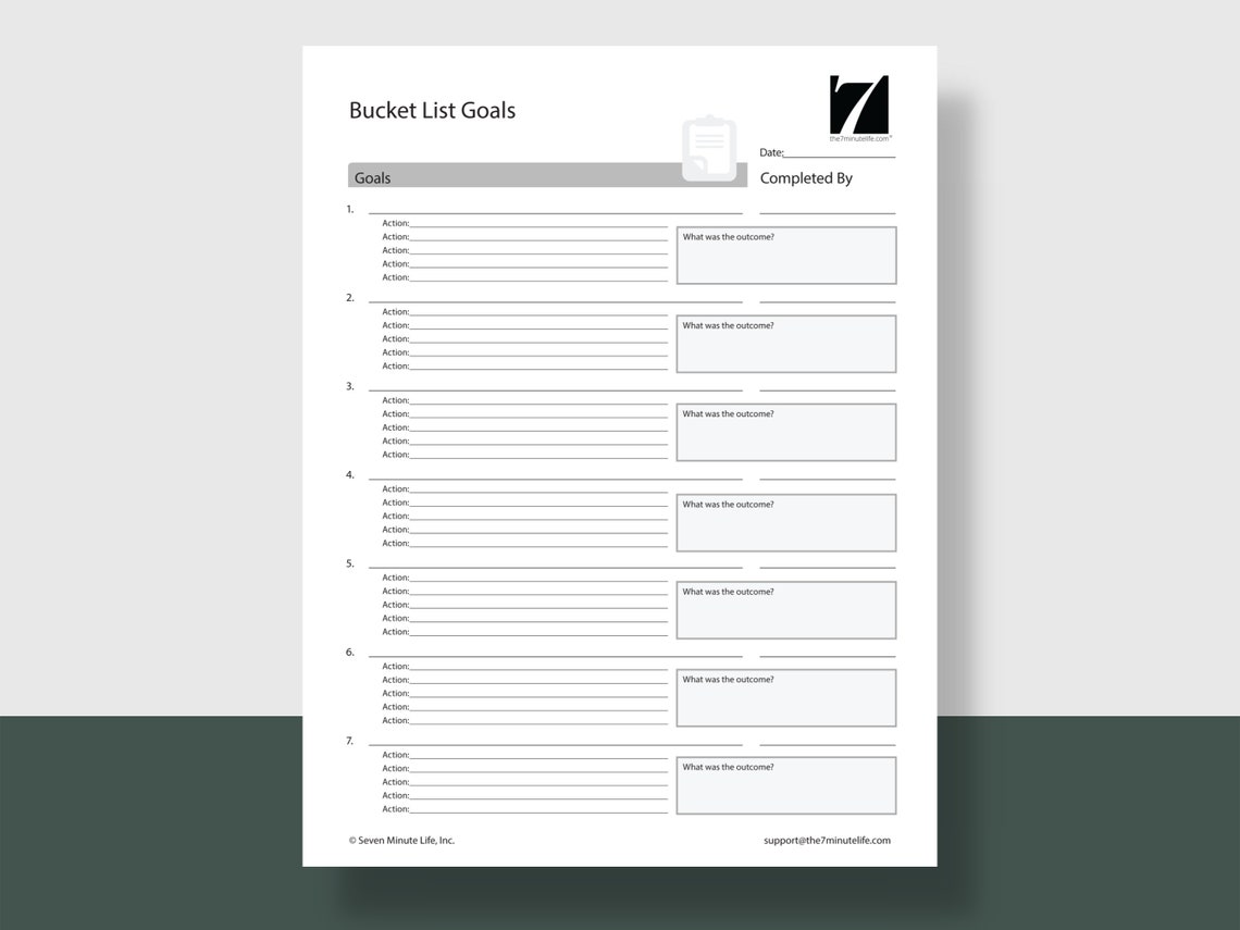 Bucket List Printable Template for Goal Setting | Bucket List Journal ...