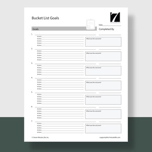 Bucket List Printable Template for Goal Setting | Bucket List Journal ...