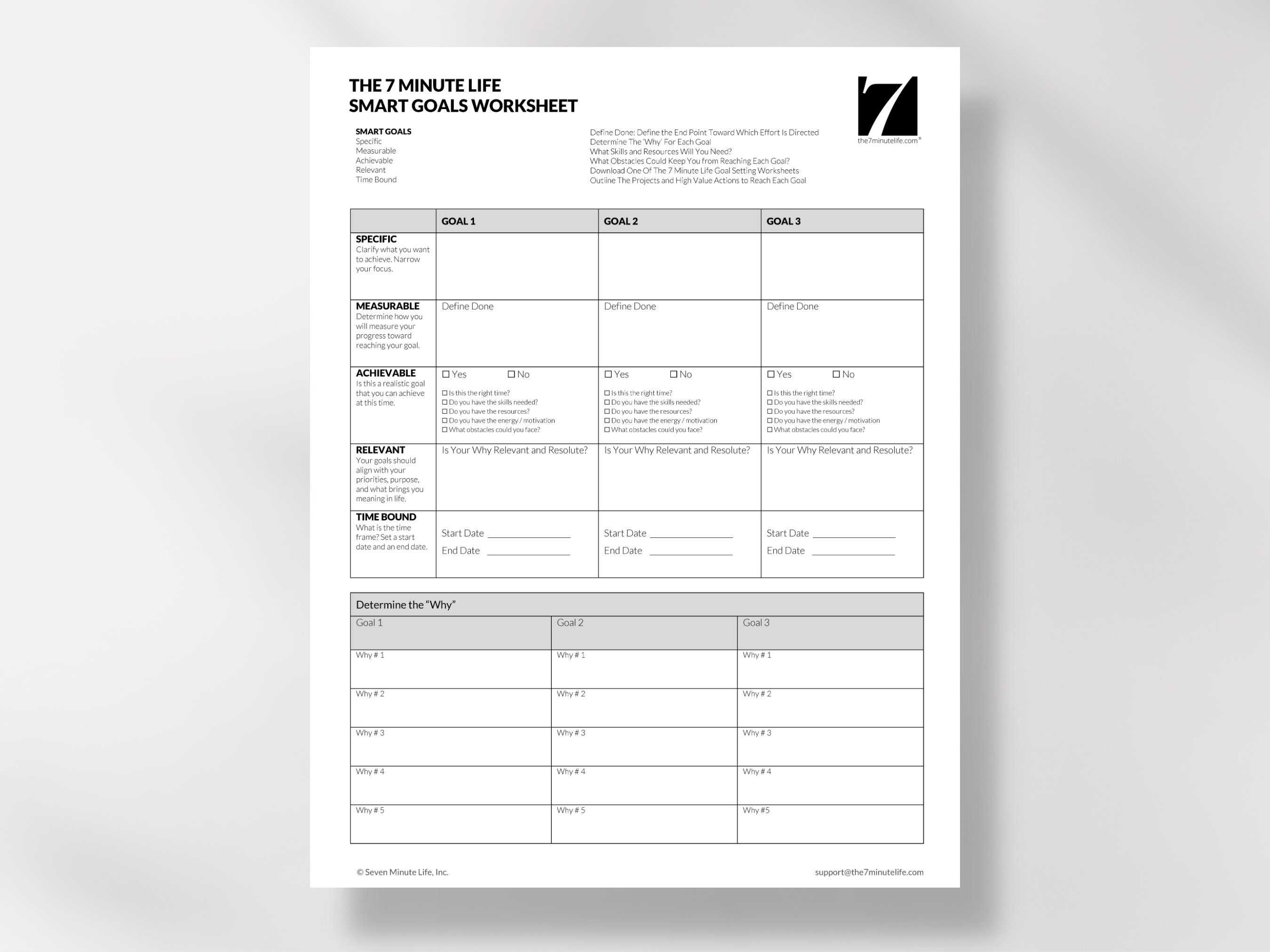 SMART Goals Worksheet: Printable Goal Planner (PDF) - Etsy