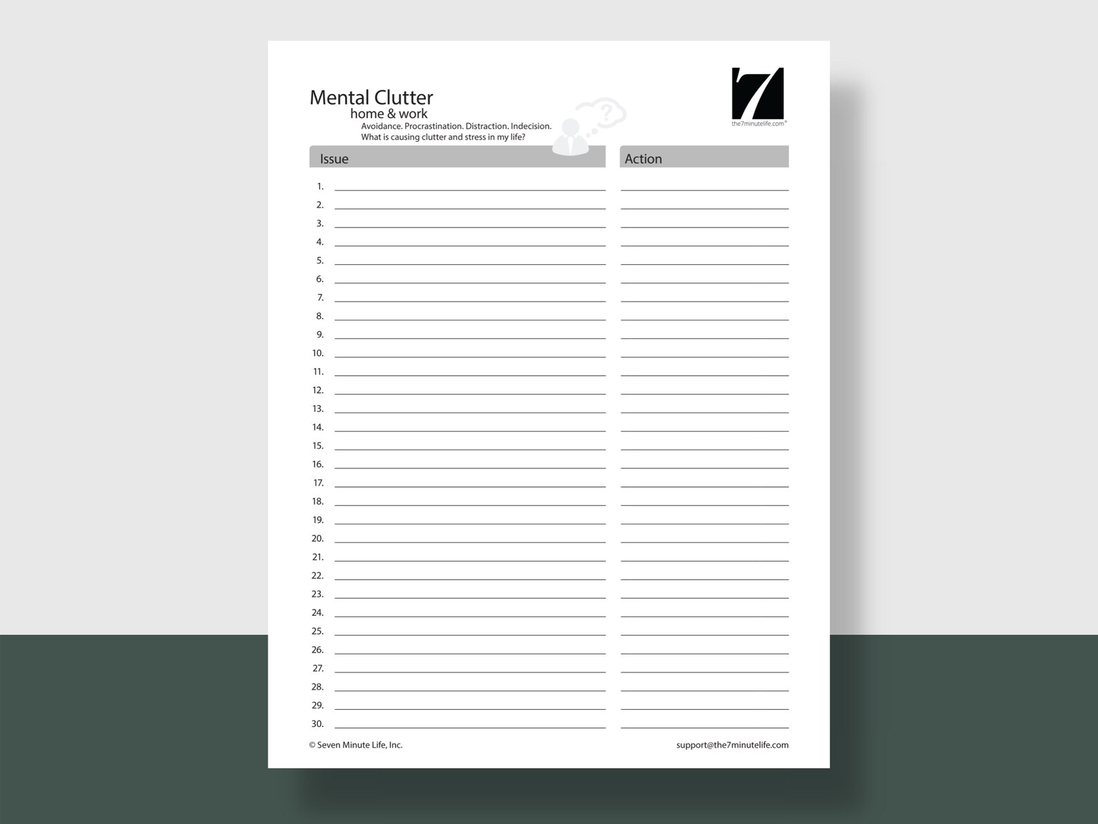 Mental Clutter Worksheet: Declutter Your Mind (PDF Download) - Etsy