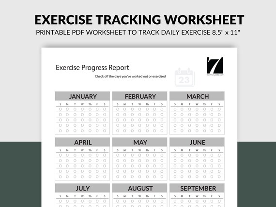 Exercise Tracker Worksheet Printable Download Tracking - Etsy