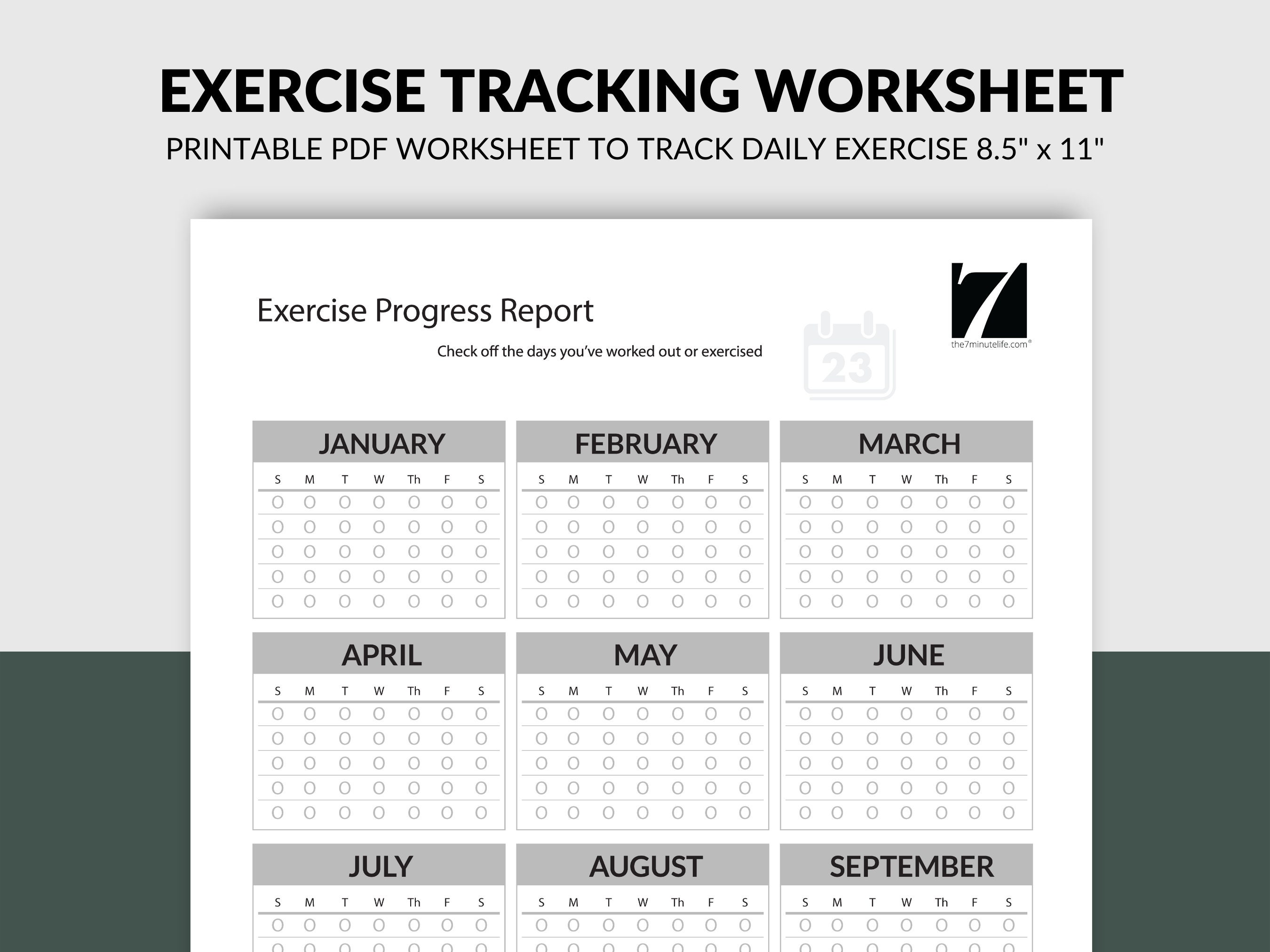 Exercise Tracker Worksheet | Printable Download Tracking Tool/ipad ...