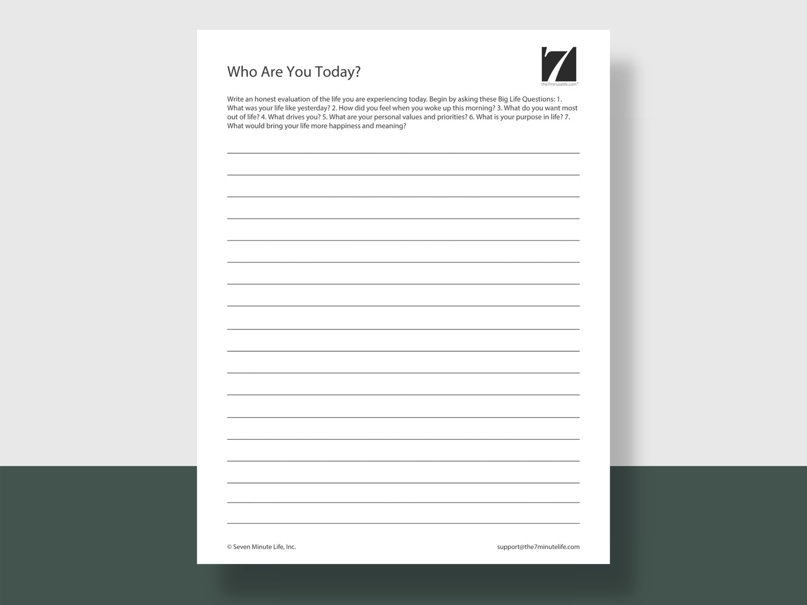 Self Discovery & Life Purpose Worksheet: Who Are You Today? PDF Journal ...