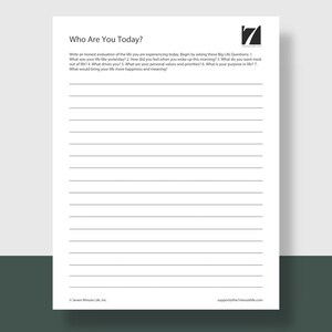 Self Discovery & Life Purpose Worksheet: Who Are You Today? PDF Journal ...