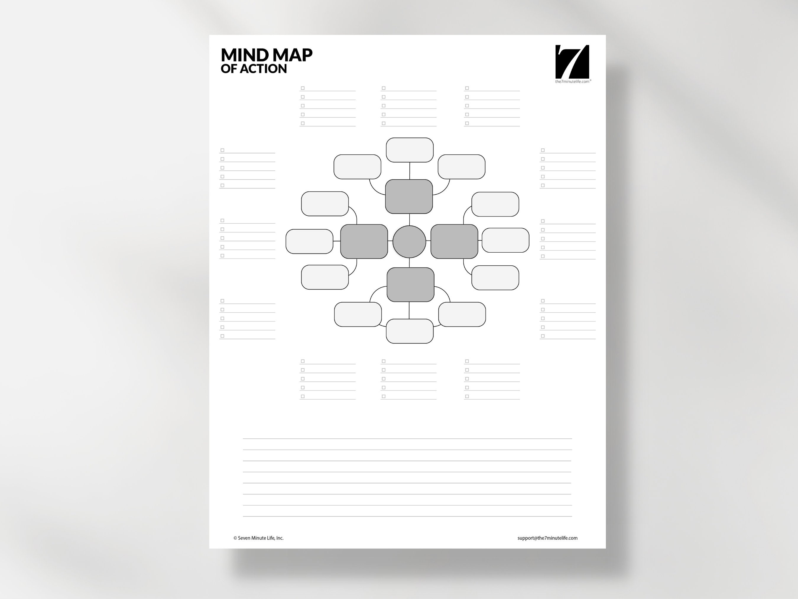 Mind Map Planner Template Landscape Mindmap Mind Mapping - Etsy UK