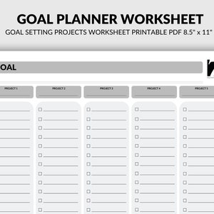 Goal Setting Template: Project Planner & Tracker (printable PDF) - Etsy