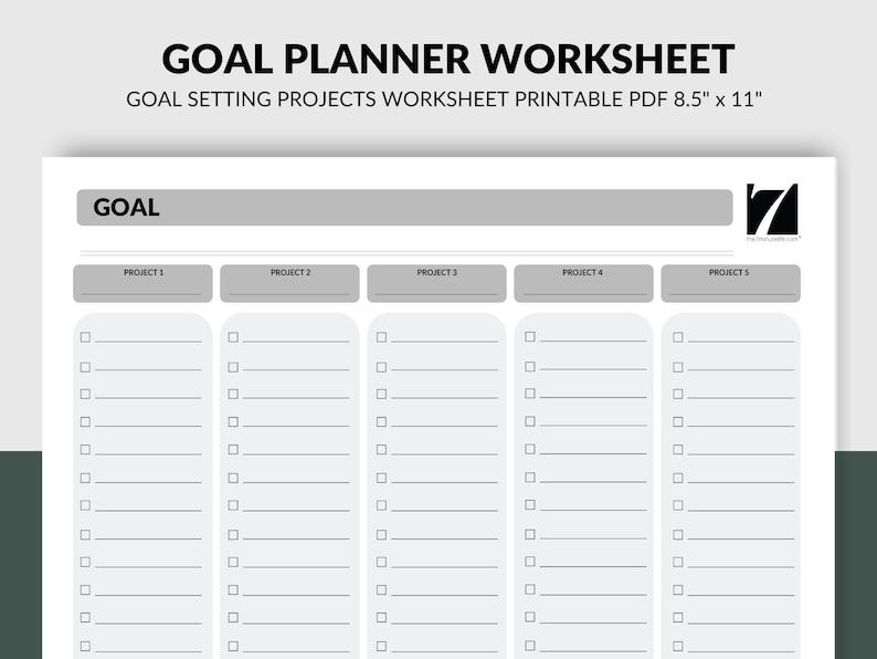 Goal Setting Template Worksheet | Goals Planner & Tracker Printable ...