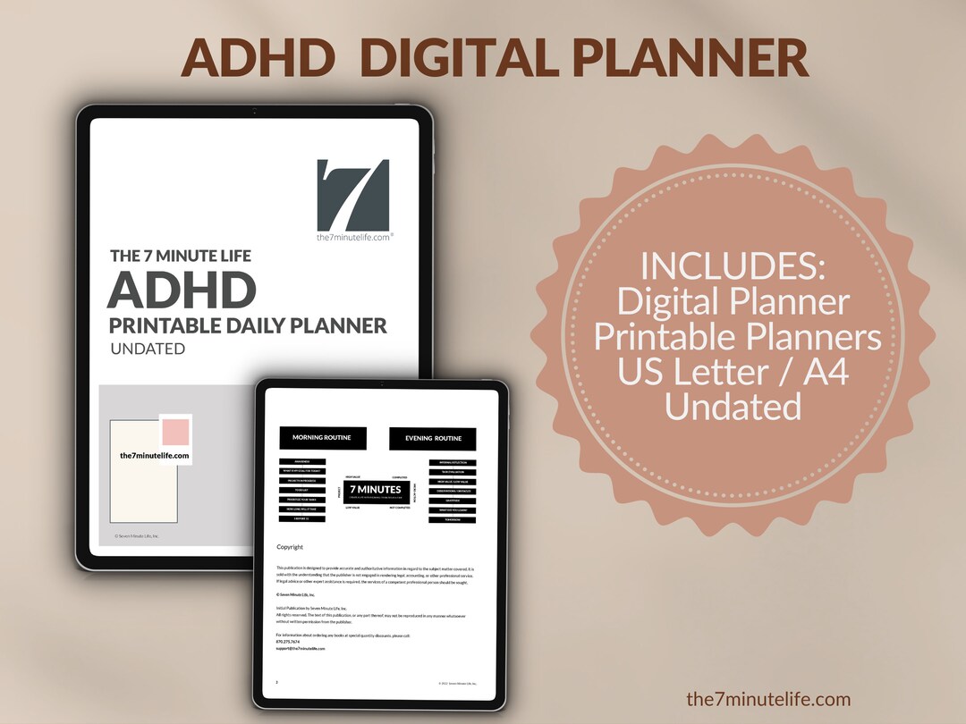 ADHD Digital Planner | Undated, Printable PDF - Etsy