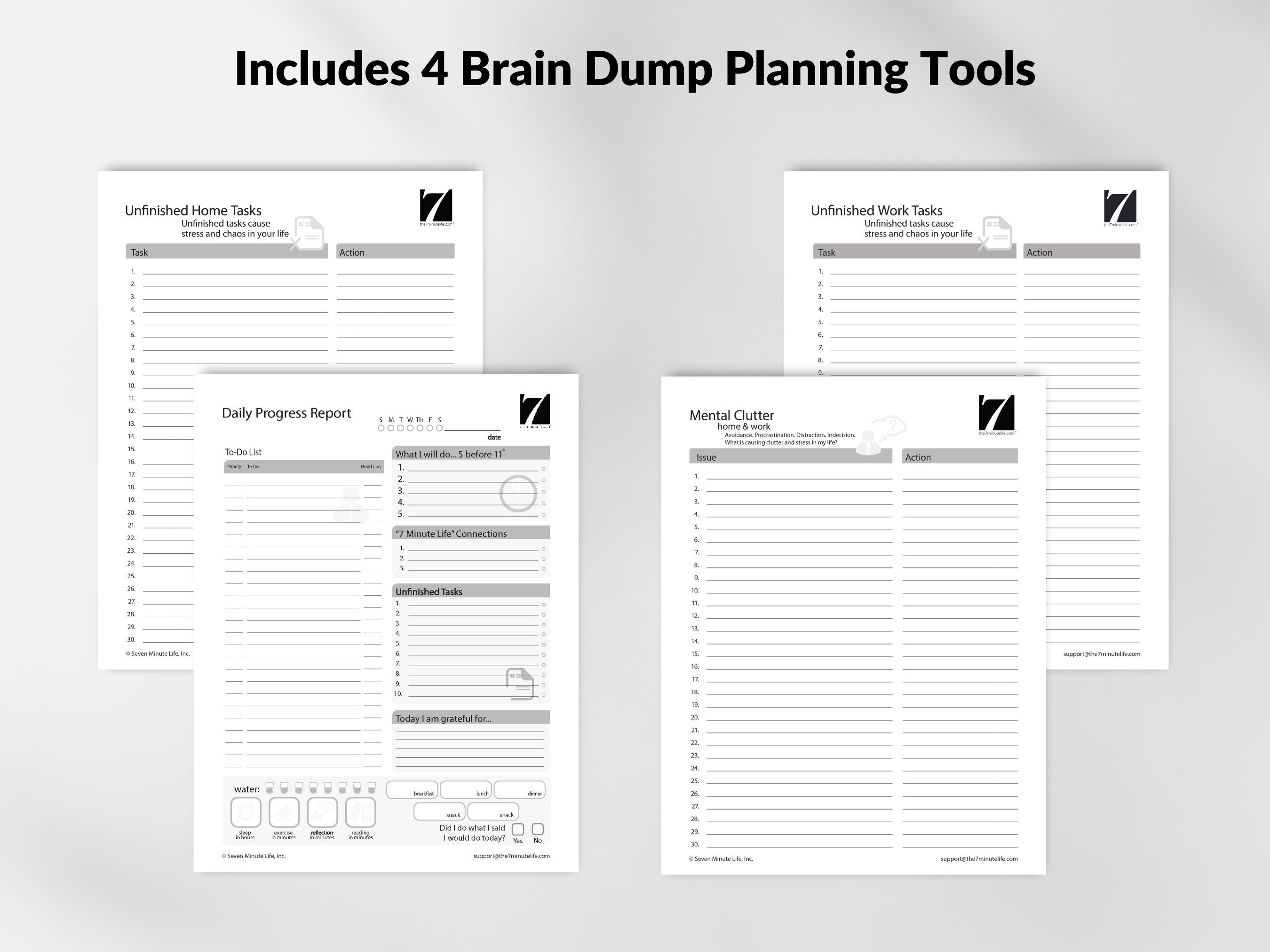 BRAIN DUMP Planner Brain Dump Printable Template BUNDLE Brain Dump ...