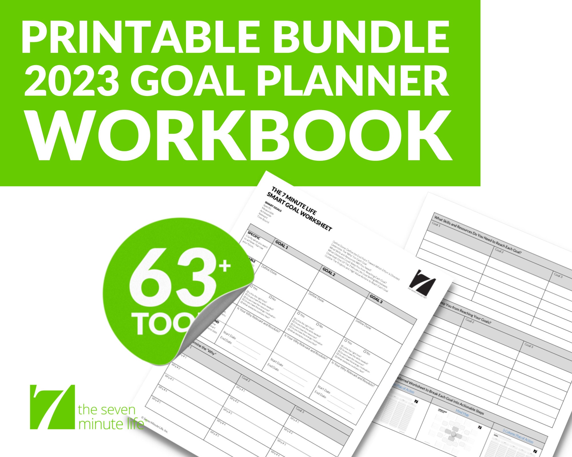 SMART Goals Planner Bundle | Printable Goal Setting Worksheets (digital ...
