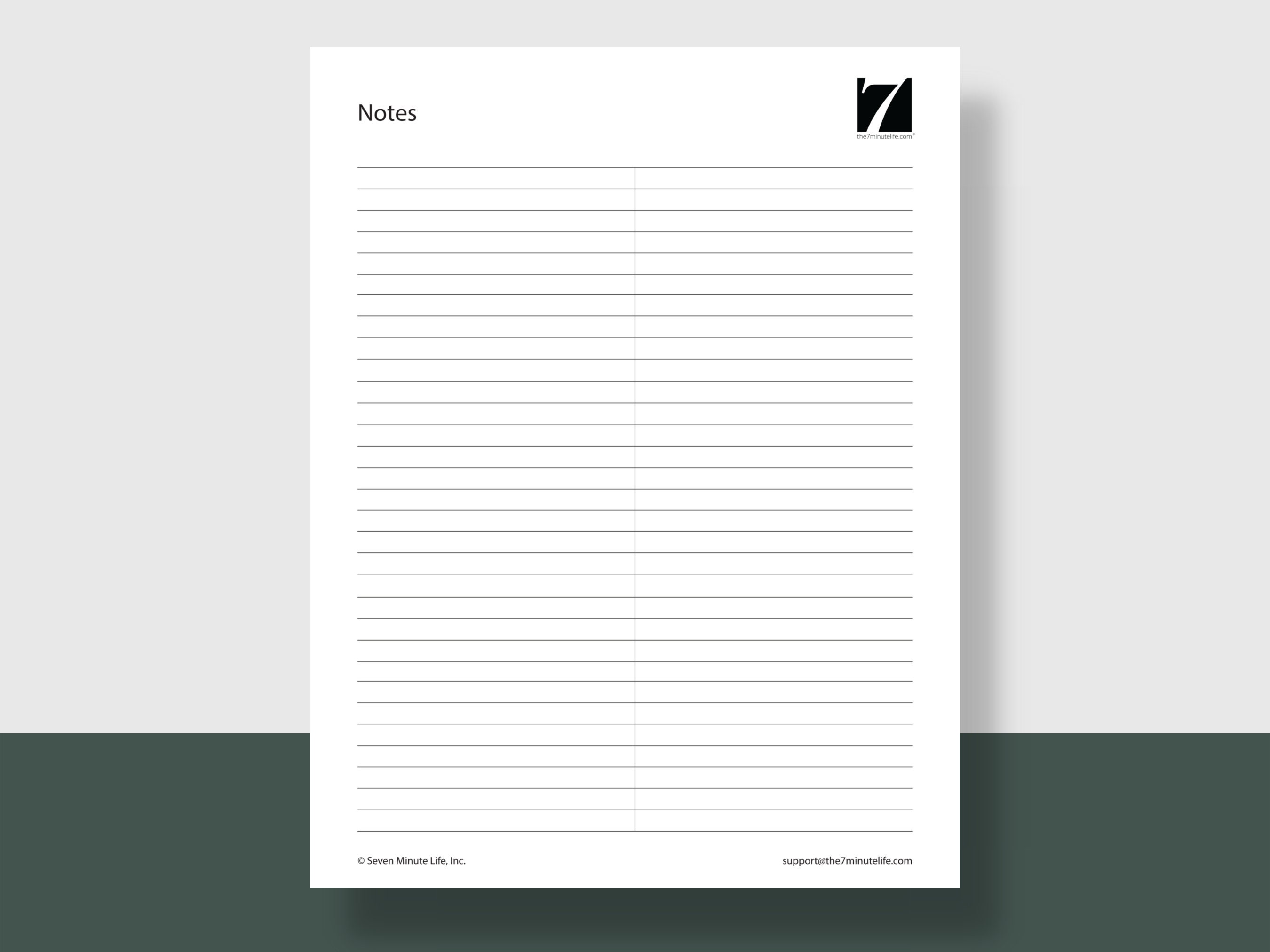 Notes Template | Note Taking Template Worksheet | Printable PDF ...