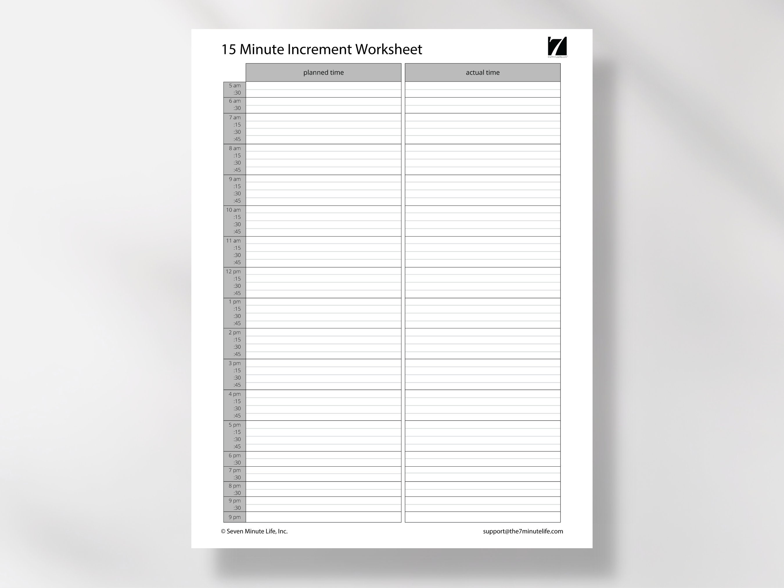15 Minute Planner Printable Template 15 Minute Daily Planner - Etsy Canada