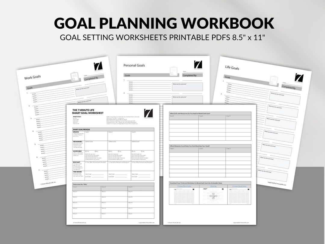 Goal Planner Bundle | Printable Goal Planner Workbook | Daily, Weekly ...