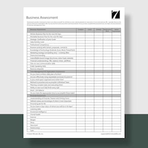 Business Assessment Worksheet: Printable Business Plan Tool (PDF) - Etsy