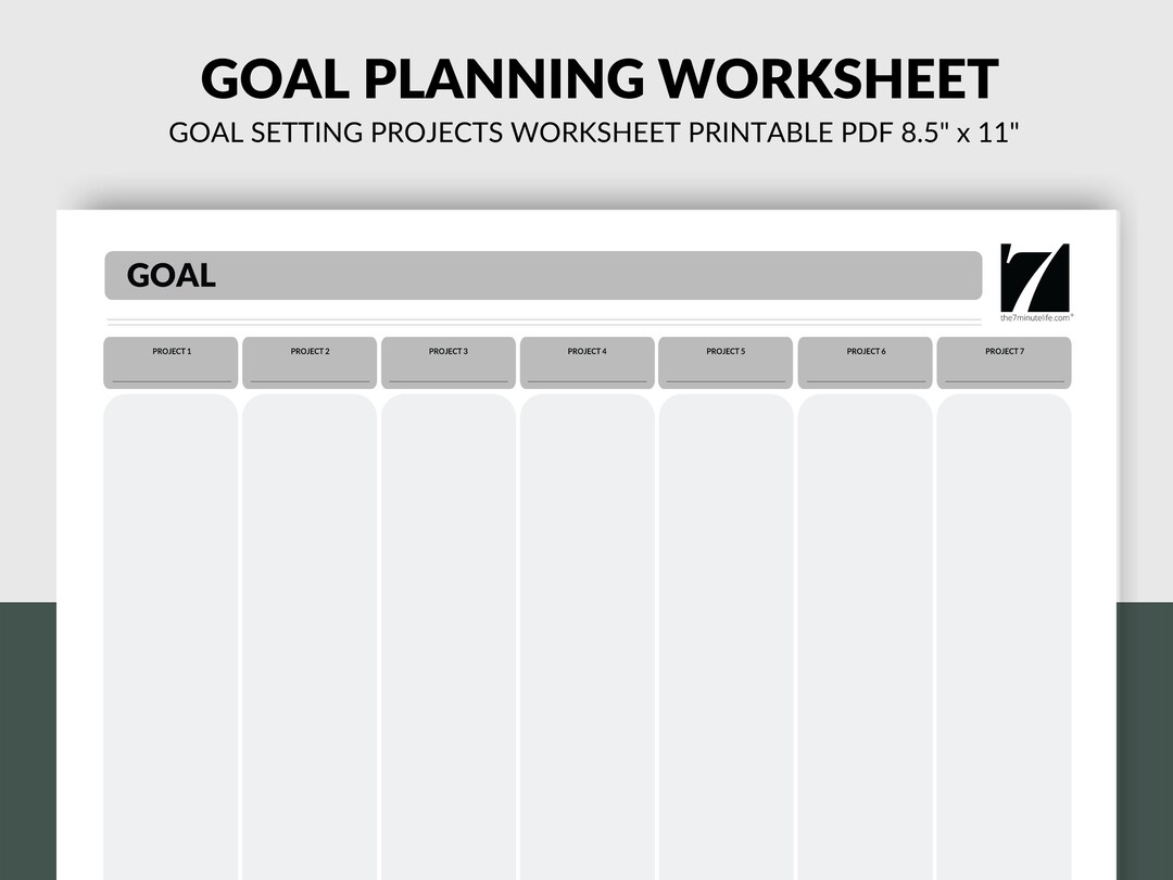 Goal Planning Template Worksheet | Goals Planner & Tracker Printable ...
