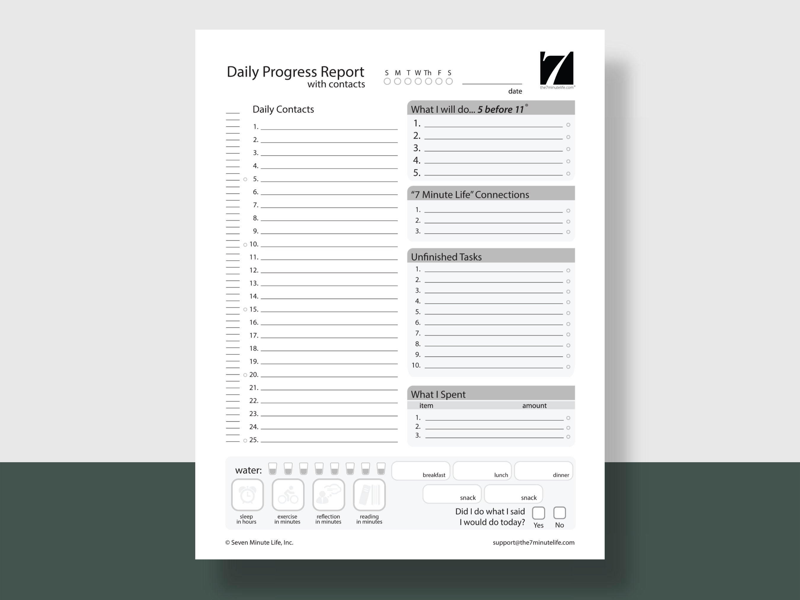 Sales Daily Progress Report: Small Business Planner (printable PDF) - Etsy