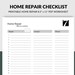Home Repair Checklist: Printable Maintenance Planner (PDF) - Etsy
