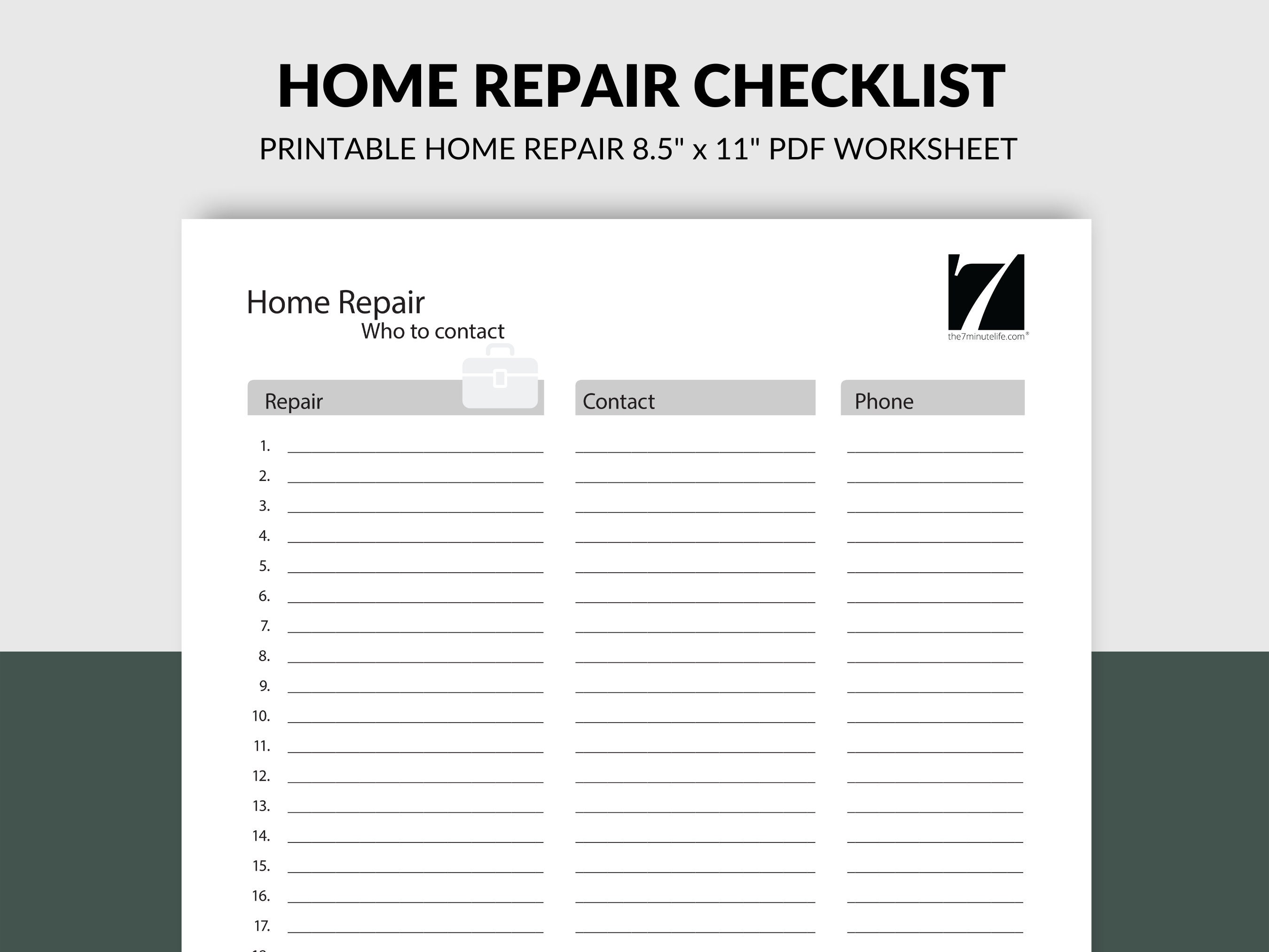 Home Repair Checklist: Printable Maintenance Planner (PDF) - Etsy