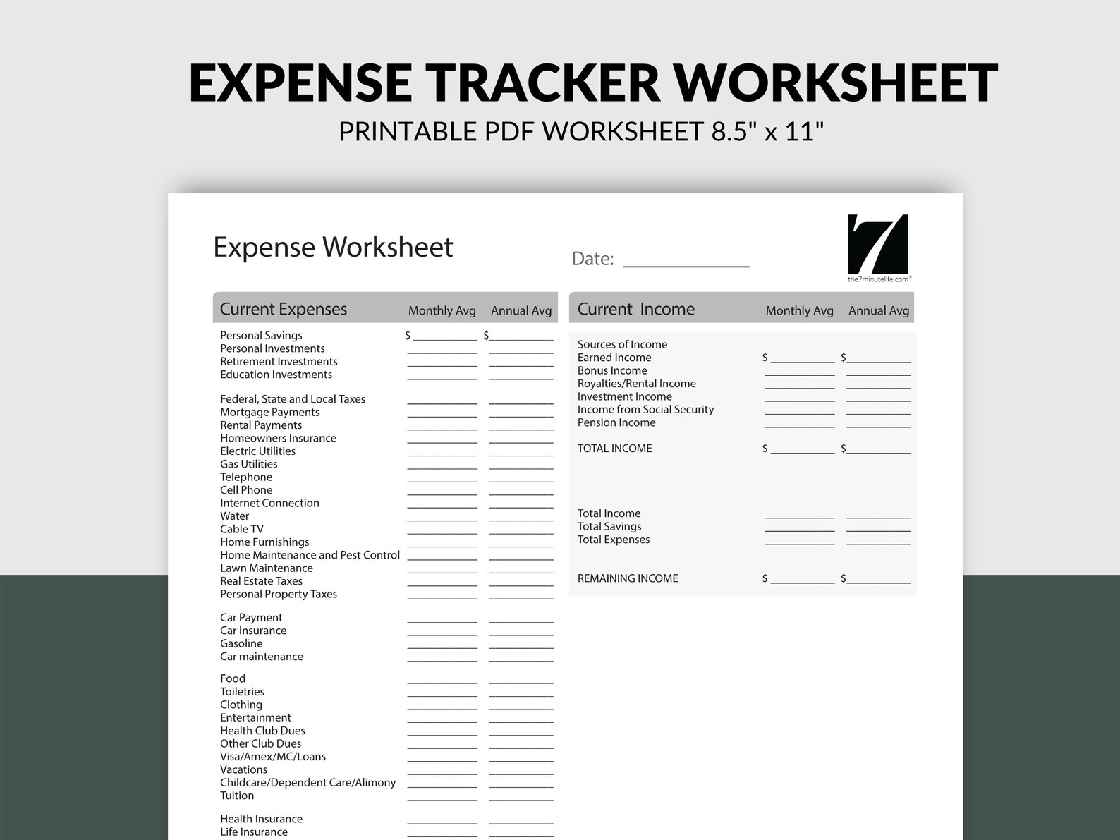 Expense Tracker Printable Budget Planner | Expense Report Template ...
