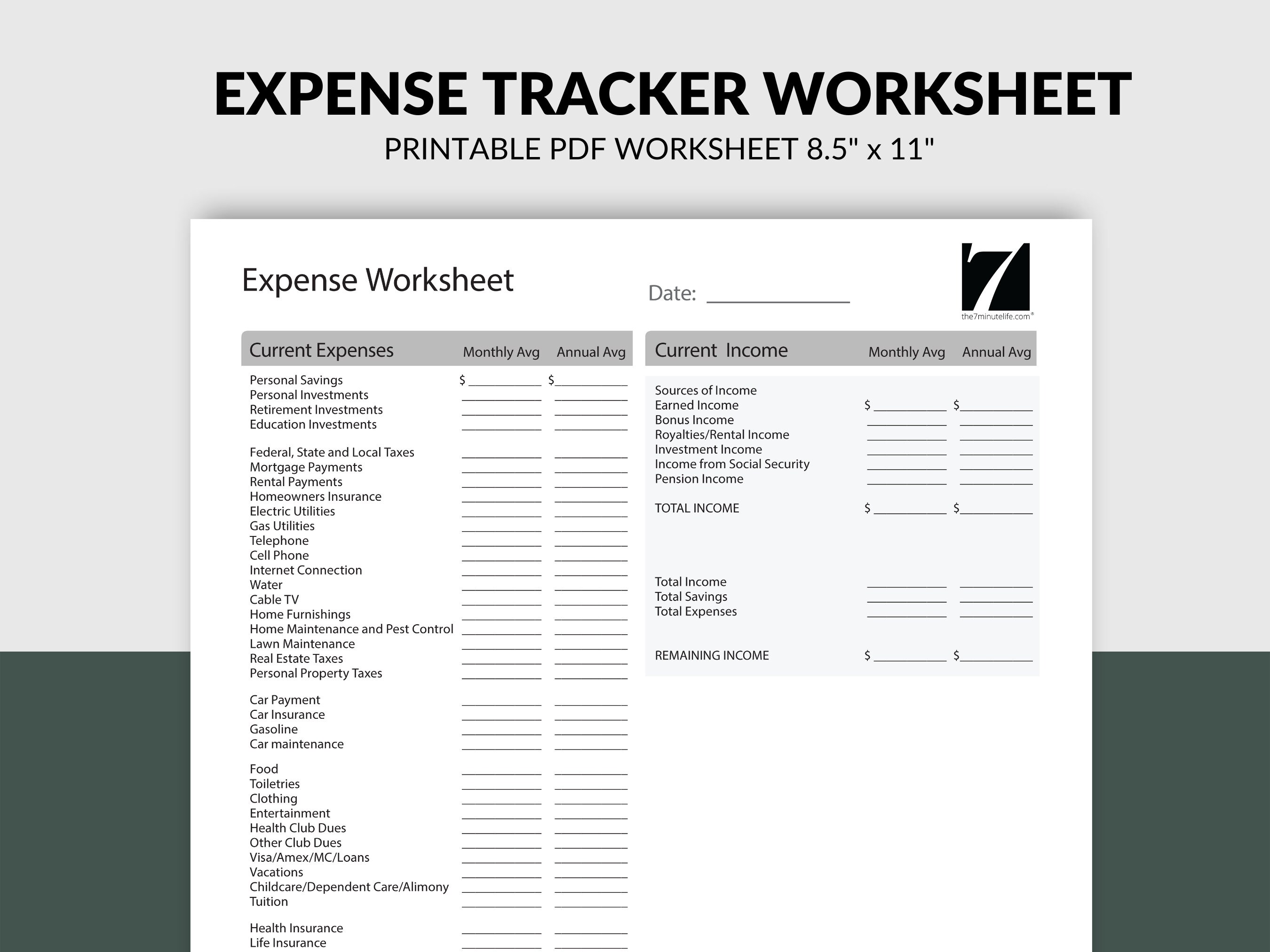 Expense Tracker Printable Budget Planner | Expense Report Template ...