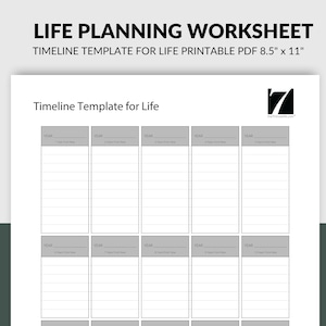 Life Planning Worksheet | Timeline Template for Life Printable Tool ...