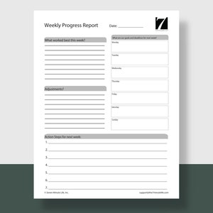 Weekly Reflection Printable | Weekly Progress Report Template | Weekly ...
