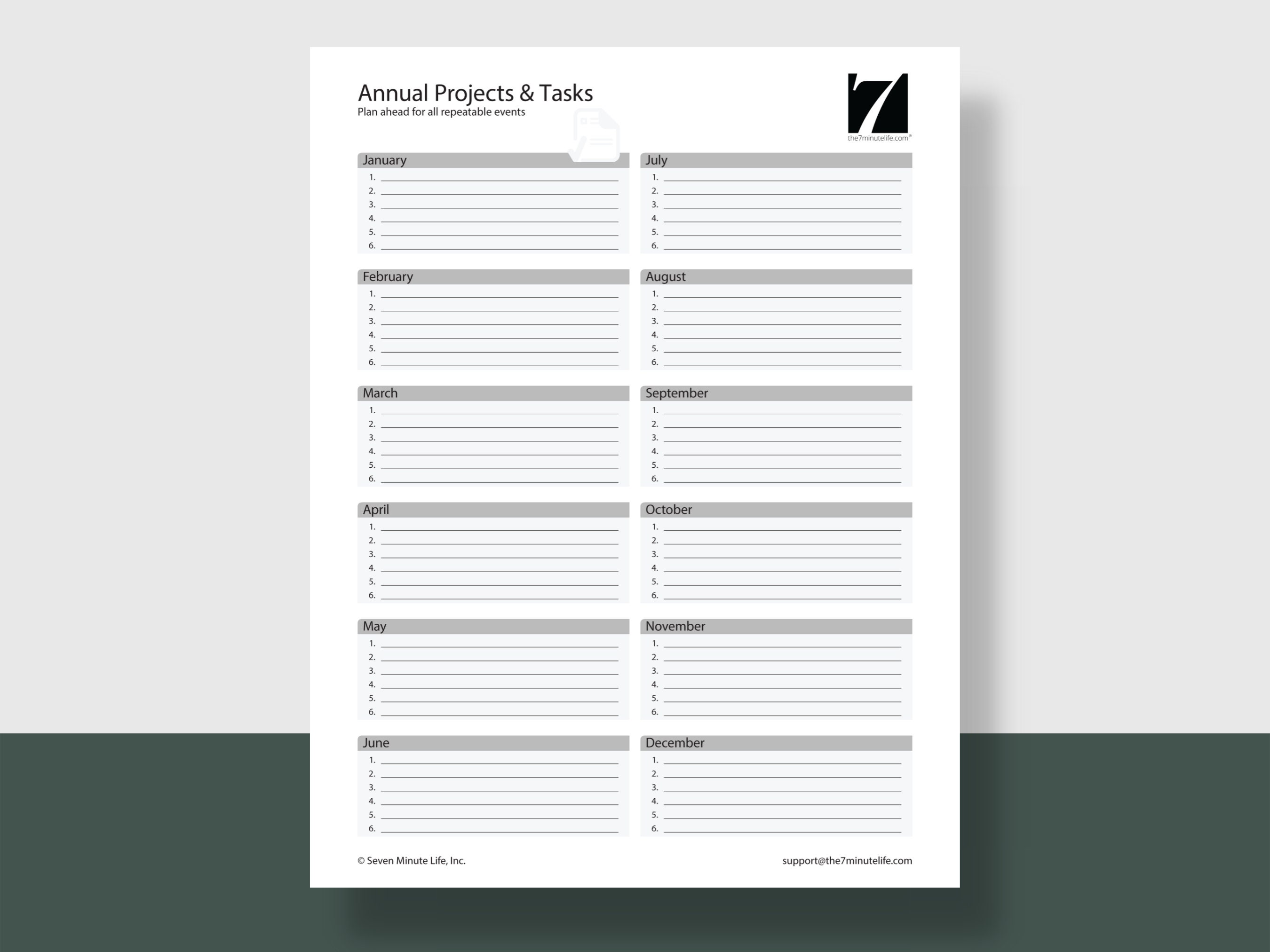 Annual Project Tracker: Printable PDF Planner Worksheet - Etsy