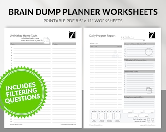 Printable Brain Dump Worksheet Brain Dump Organizer Brain Dump Brain ...