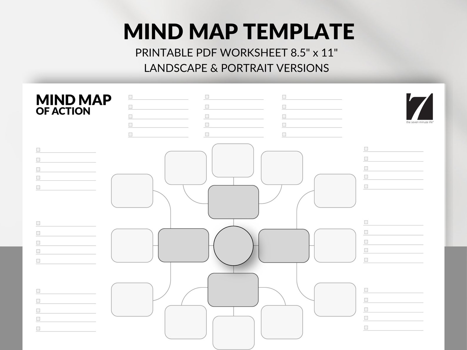 Mind Map Planner Template Landscape Mindmap Mind Mapping Template Mind ...