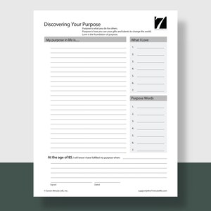 Find Your Purpose Worksheet: Self-discovery Activity (printable PDF) - Etsy