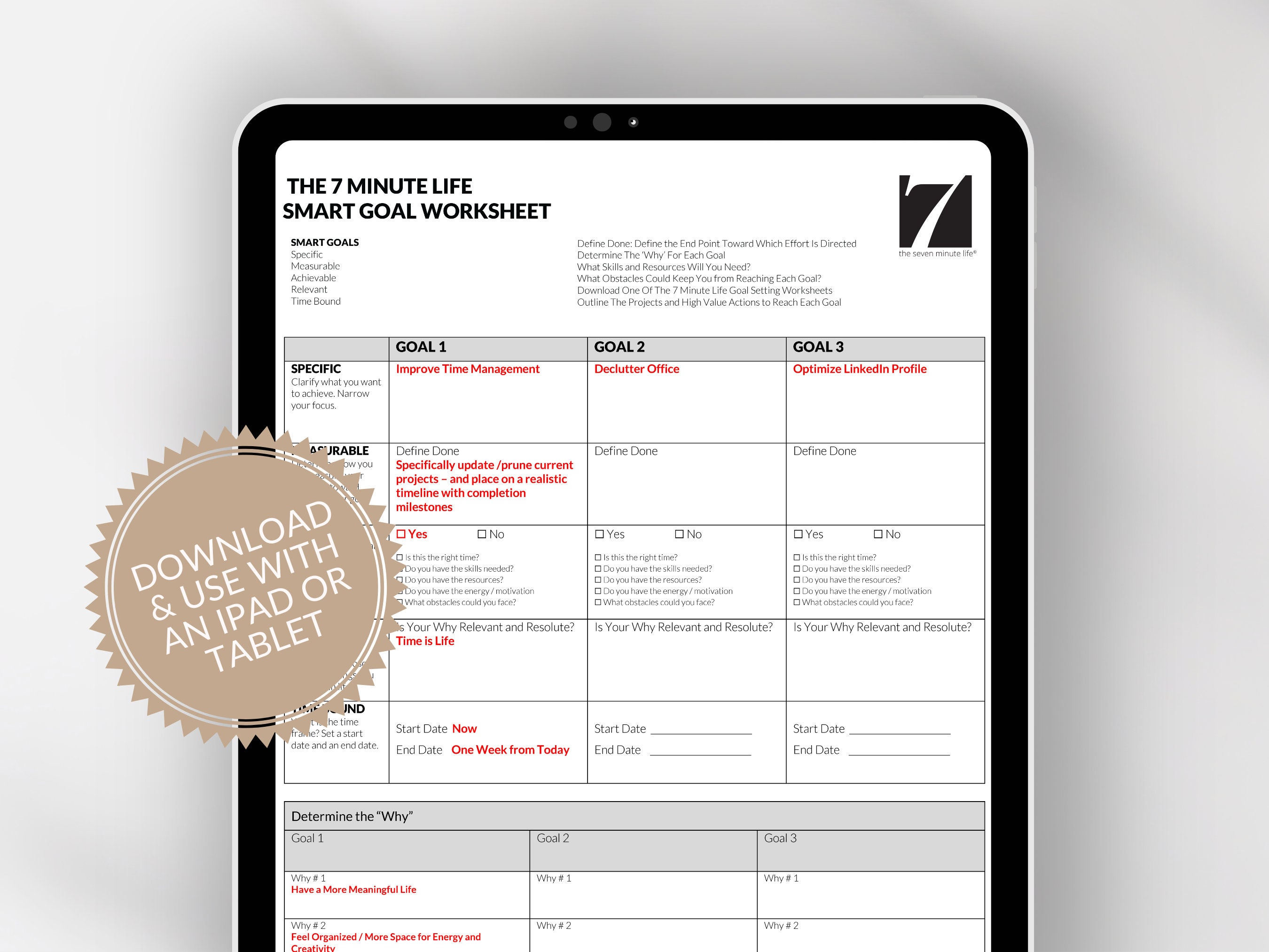 SMART Goals Worksheet: Printable Goal Planner (PDF) - Etsy