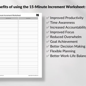 15 Minute Planner Printable Template | 15 Minute Daily Planner | 15 ...