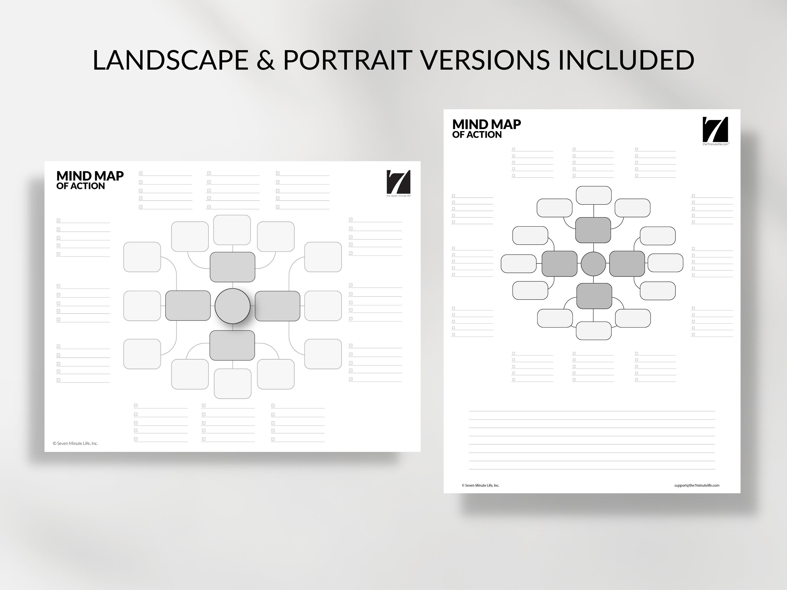 Mind Map Planner Template Landscape Mindmap Mind Mapping - Etsy UK