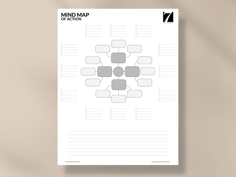 Mind Mapping Template Portrait | Goal Setting Worksheet | Printable ...