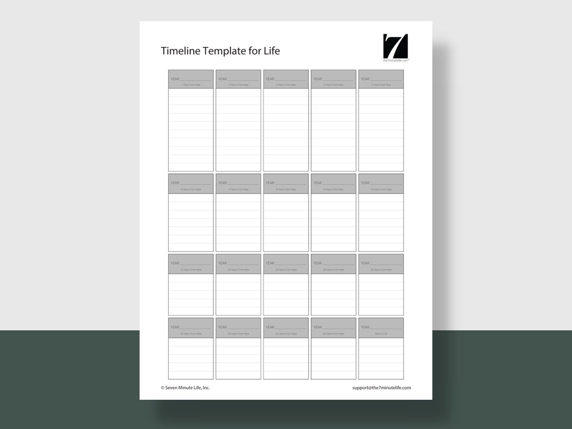 Life Planning Worksheet | Timeline Template for Life Printable Tool ...
