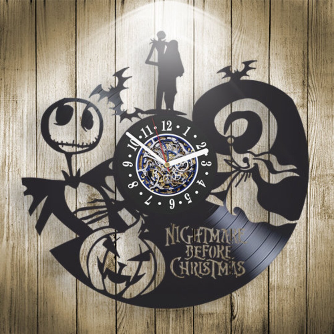 Nightmare Before Christmas Vinyl Record Wall Clock, Halloween ...